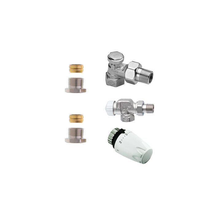 Radiator aansluitset / Haaksverkeerd / 15 mm / Thermostatische ...